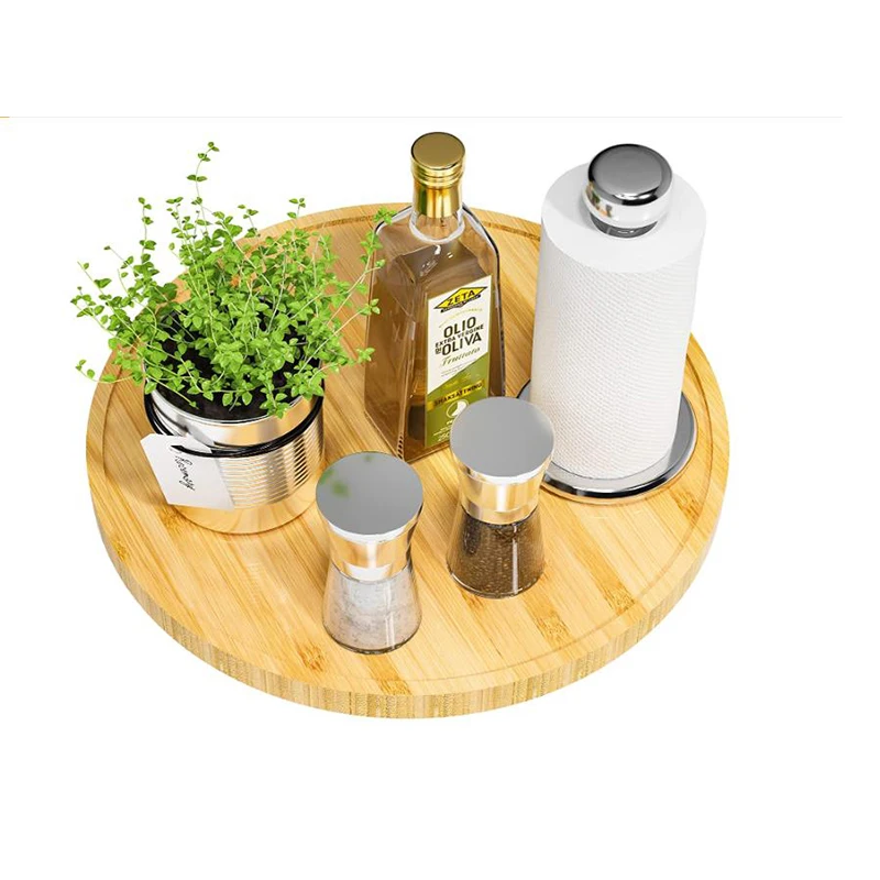 Wood Lazy Susan Turntable Wooden Rotating Tray For Kitchen Table Train ...