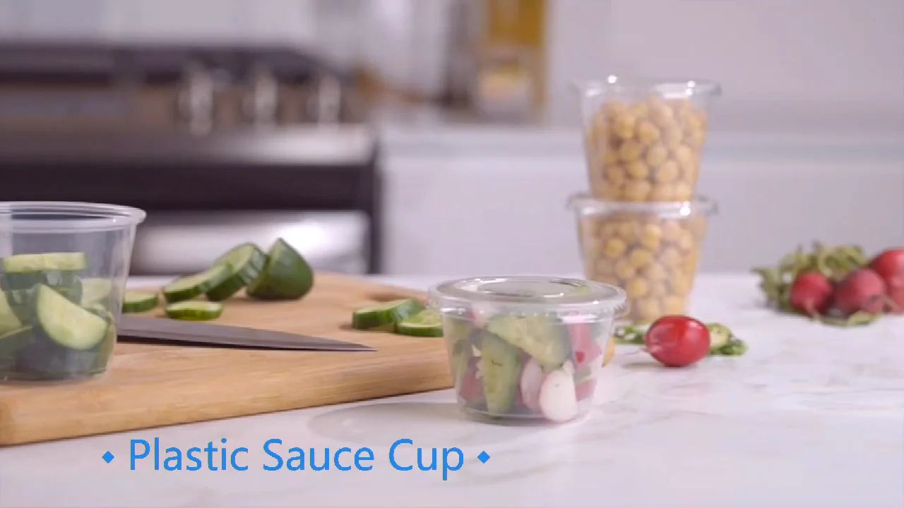 Custom Plastic Disposable Sauce Containers Transparent Sauce Cups With ...