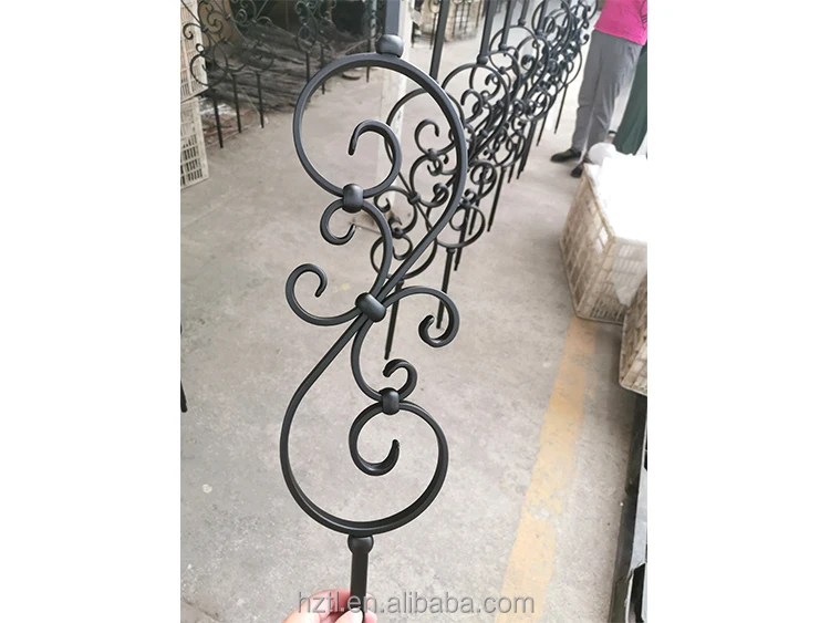 Stair Railing Scroll Baluster - Wrought Iron Forged S