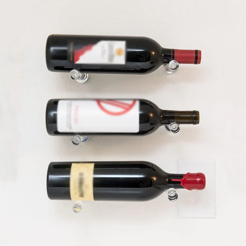 Wall Mounted Acrylic Wine Rack Clear Hanging Wine Bottle Rack Wine ...