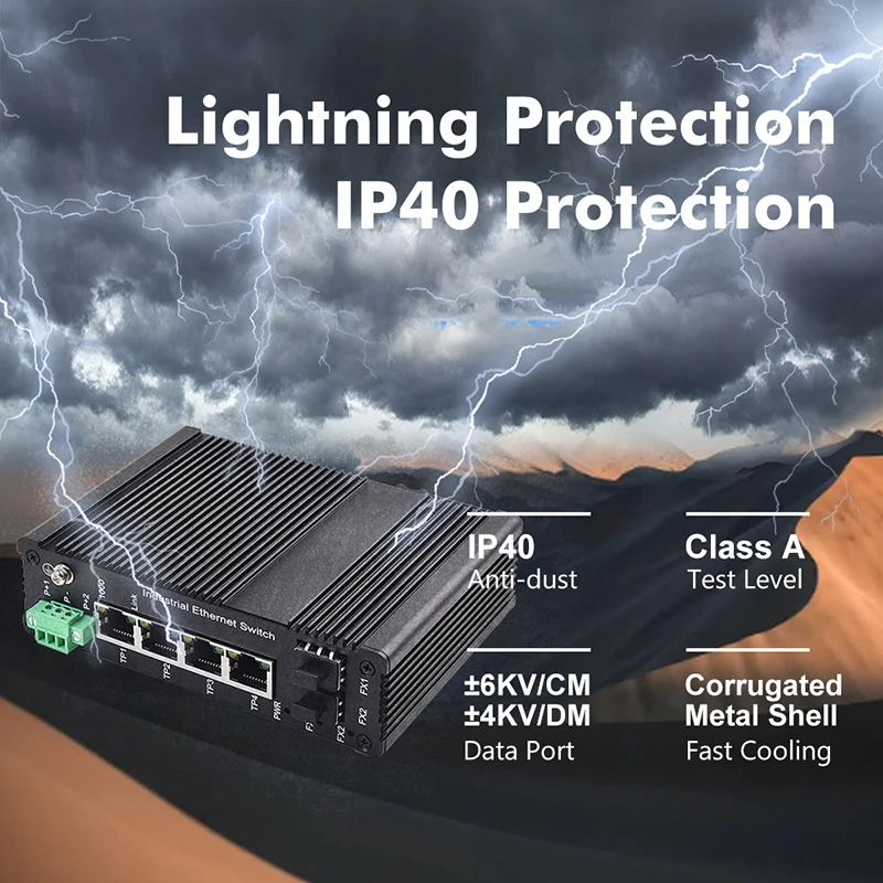 4 10/100/1000M LAN Port and 2 1G Fiber Uplink Port Web Smart Managed ...