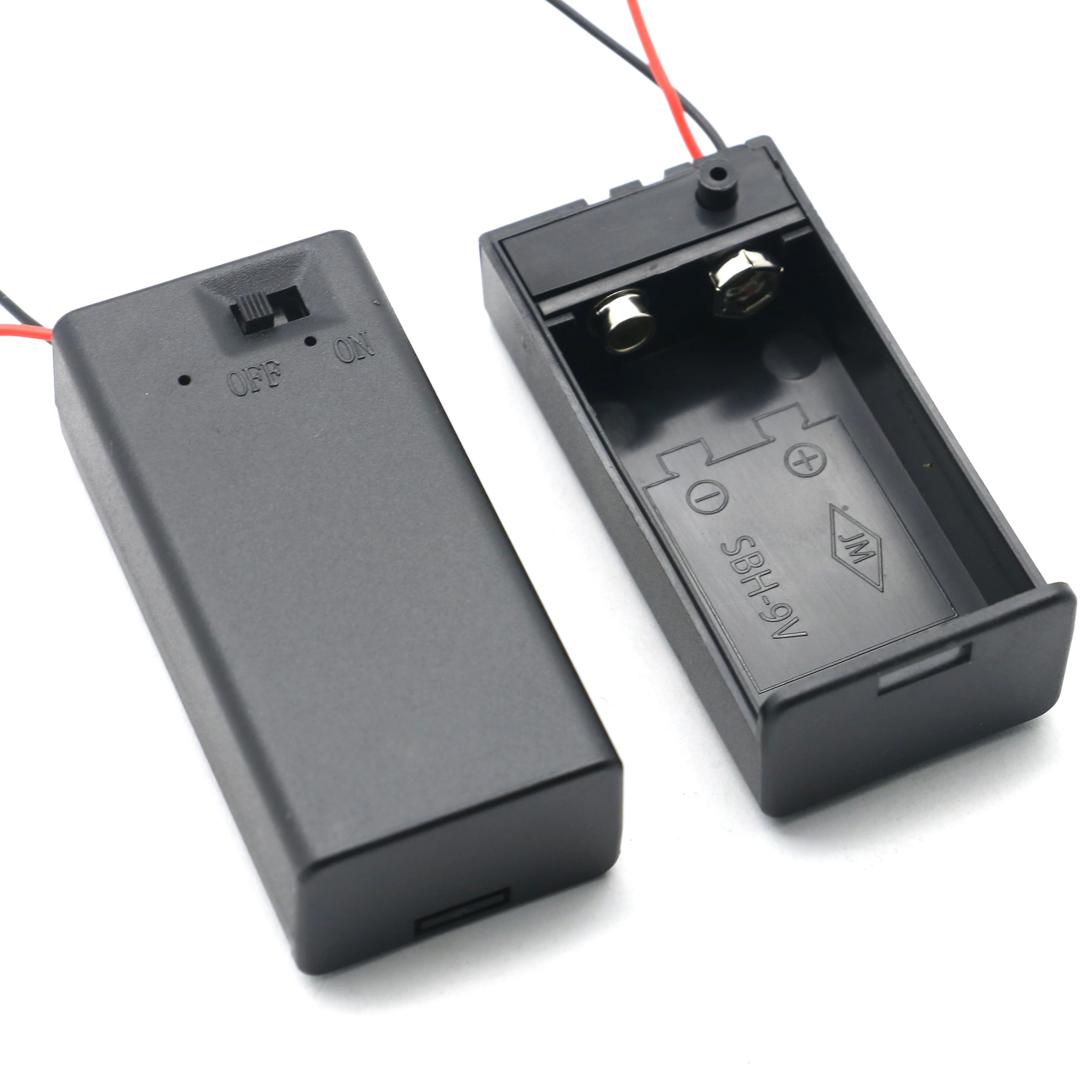 9 Volt ABS Battery Connector Case 9V Single Battery Holder With on OFF ...
