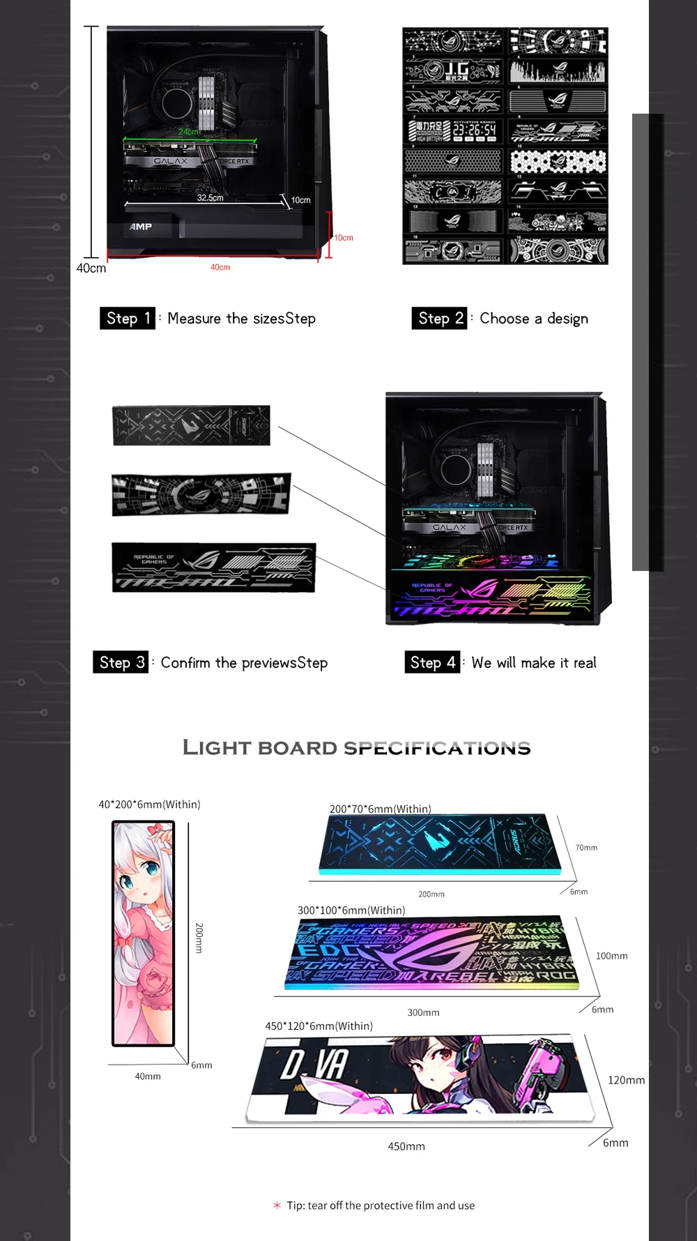 Customized PC Case RGB Panels - Gamer DIY Decor Solutions