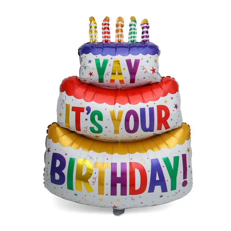 Party Balloon Happy Birthday Decoration Cake Foil Balloon Customized ...