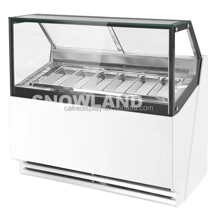 6 Pans Commercial Gelato Fridge Showcase Display Refrigerator Ice Cream ...
