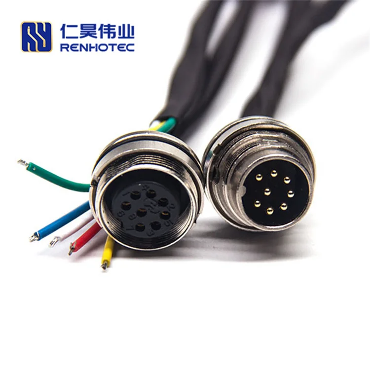 M16 8-pin Connector Corner Waterproof 8 Pin Pole Plastic Male Female ...