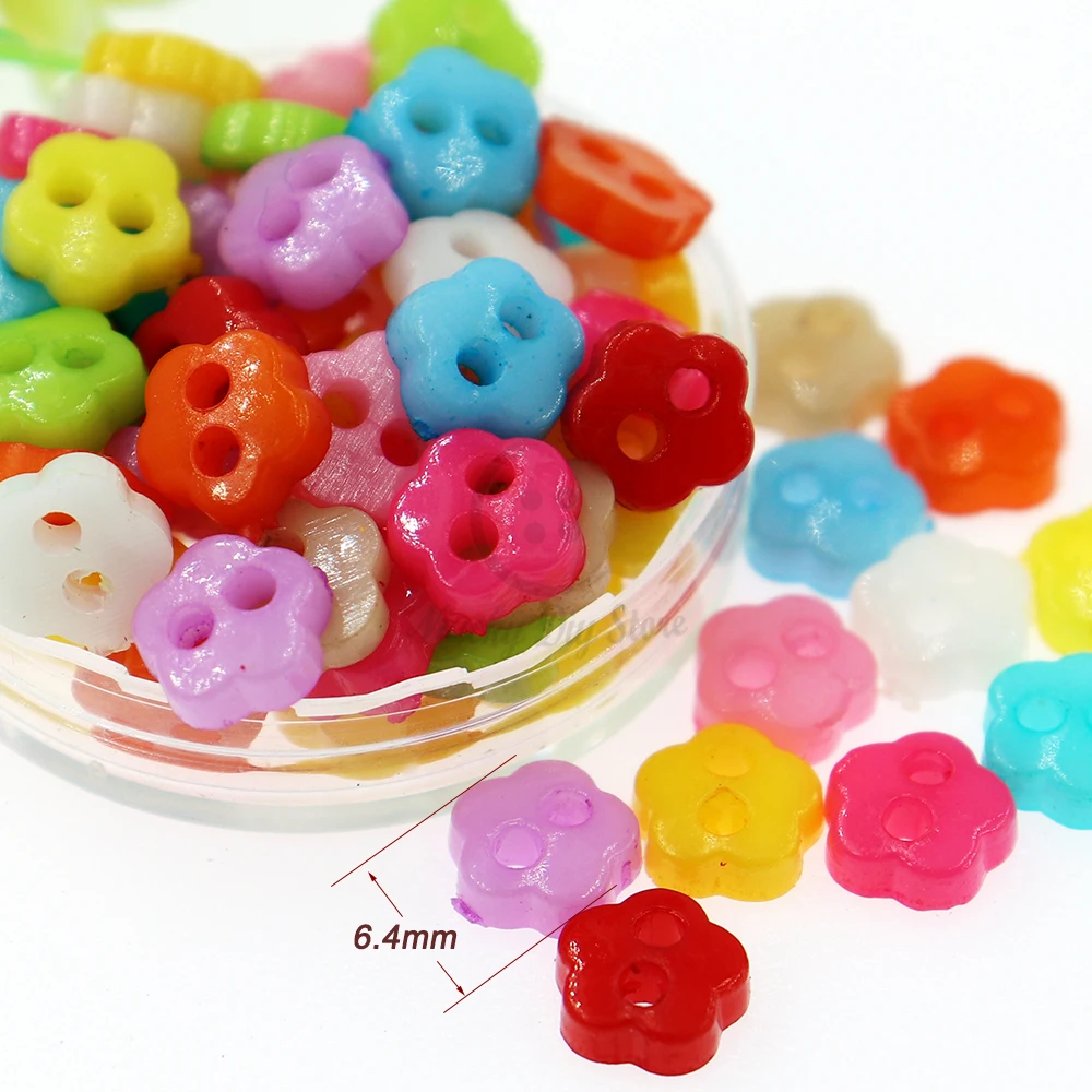 6mm Mixed Colorful Mixed Shapes 6mm Mini Plastic Buttons for Small Doll ...