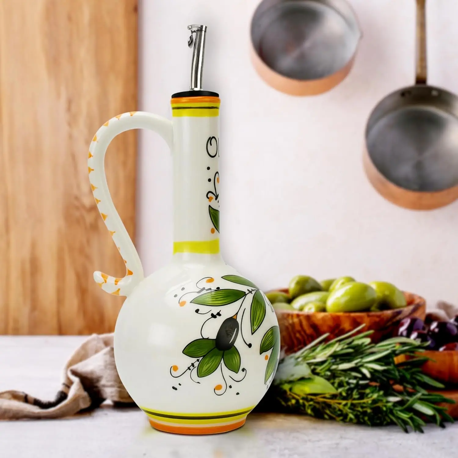 Alibaba.com: Customized capacity, hand-painted ceramic olive oil ...