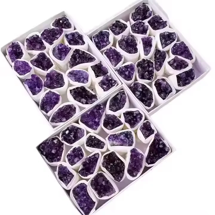 Factory Price Crystal Raw Stone Amethyst Cluster In Box Amethyst ...