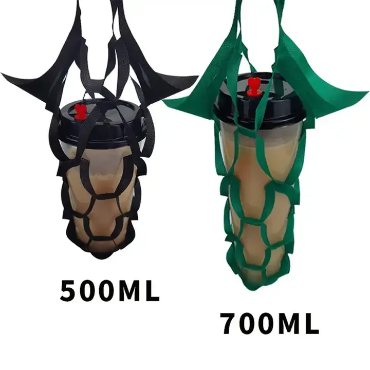 Non-woven Disposable Milk Tea Creative Takeaway Mesh coaster Tote Bag ...