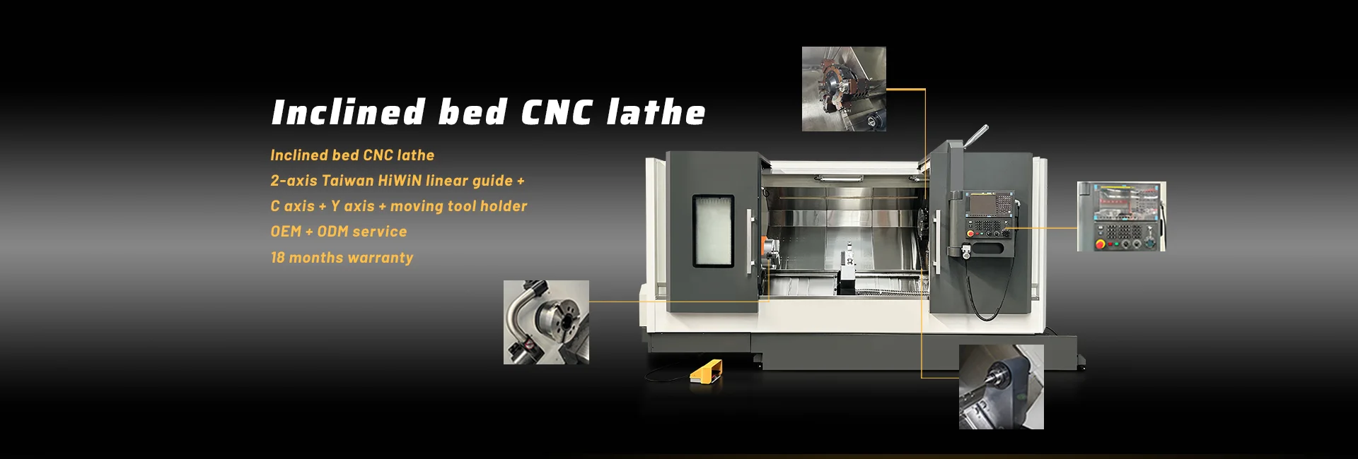 Tck46 Slant Bed CNC Lathe FANUC System High Quality Precision CNC Lathe ...