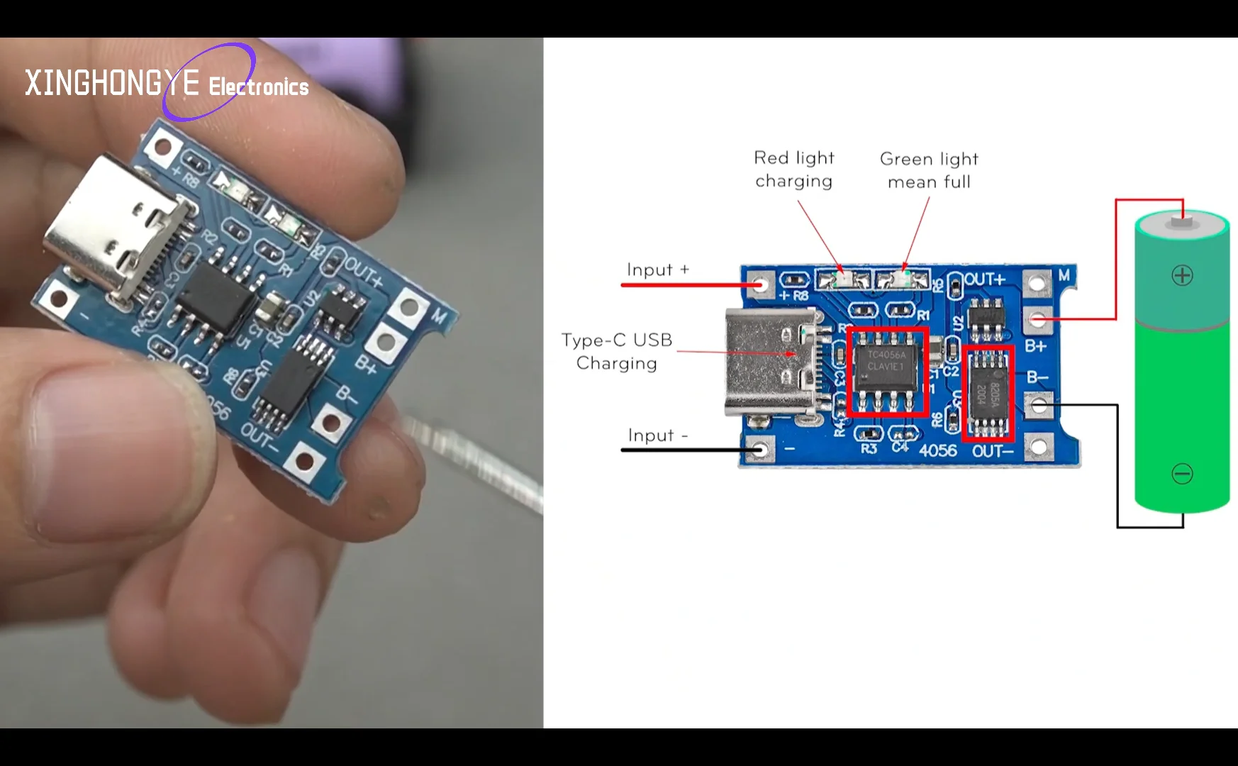 Tp4056 Electronic Module For 18650 1a Lithium Battery Charging Board Module Charging Protection ...