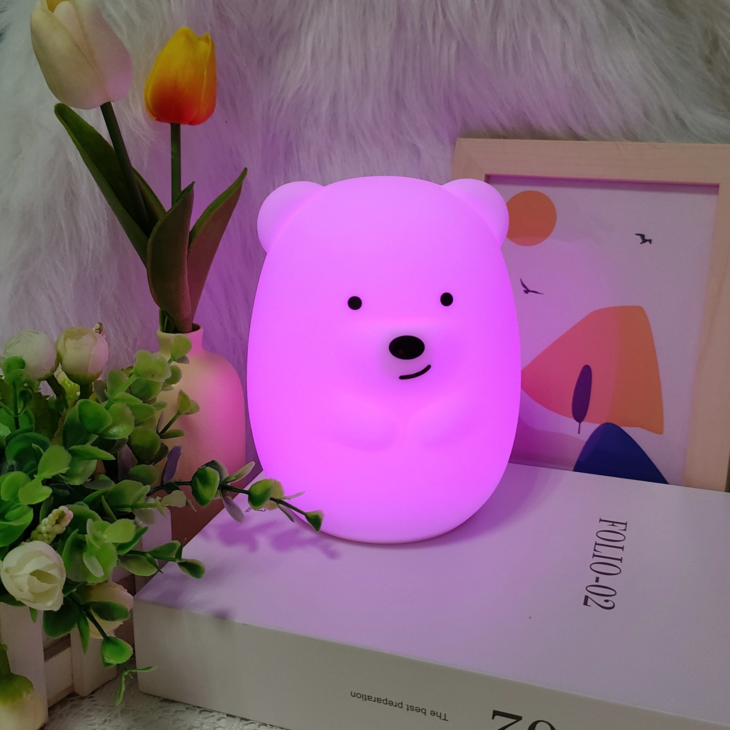 Best Children Silicone LED Cute Animal Pet Lamp - Soothes Newborns