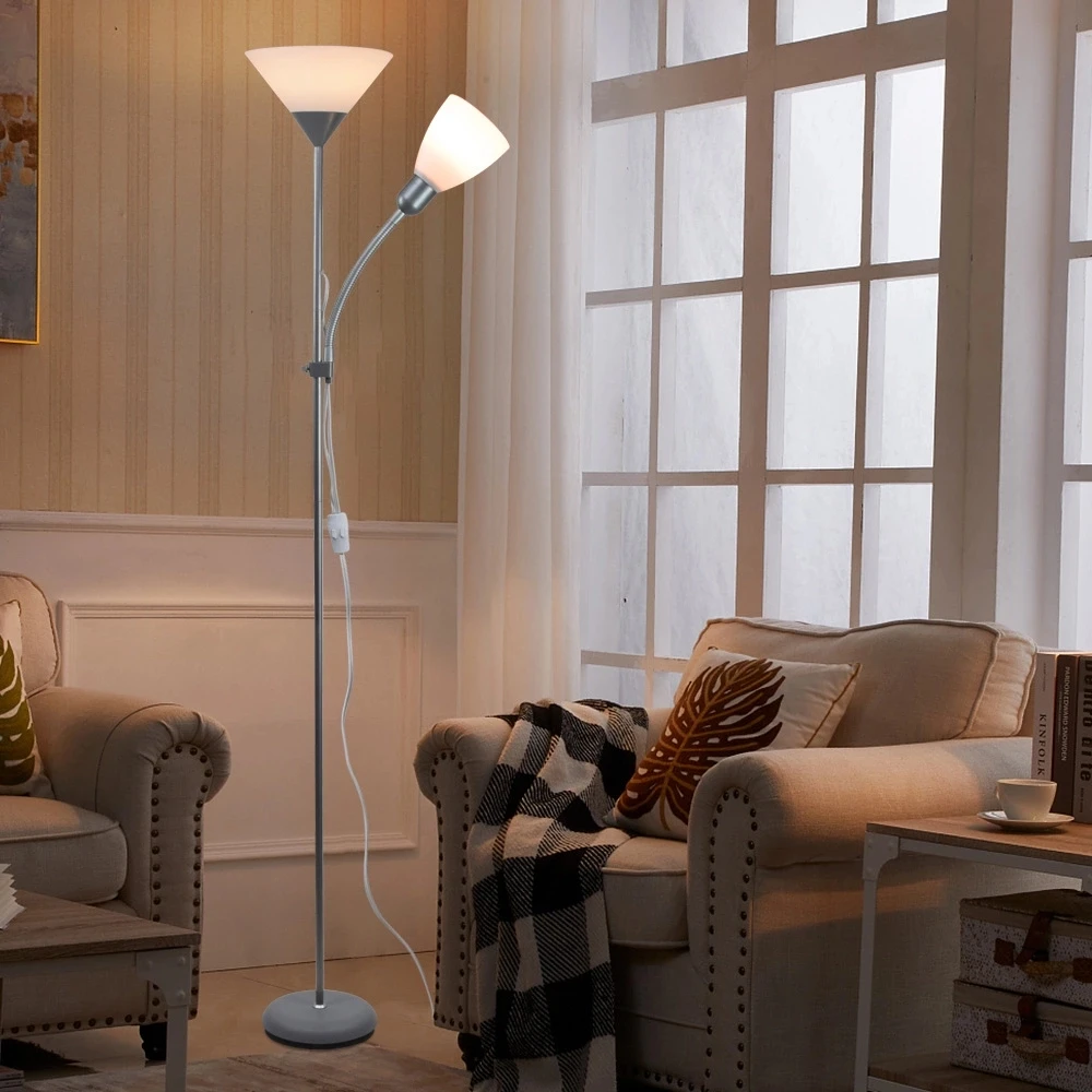 Modern White Black LED Standing Lamp for Living Room