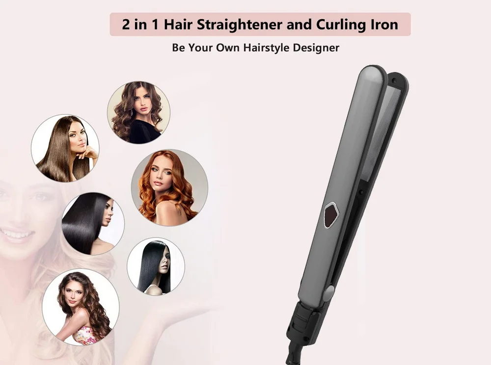 Professional Hair Styler Ceramic Floating Plate Hair Straightener with ...