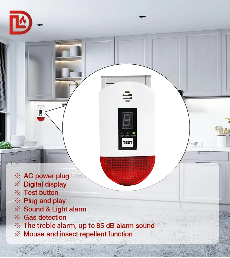 Ac Power Lpg Gas Leakage Detector With Plug Mouse And Insect Repellent ...