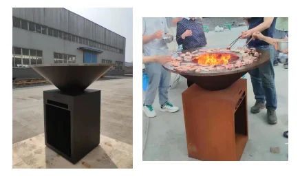 BBQ Corten Steel Grill - Portable Outdoor Fire Pit Table