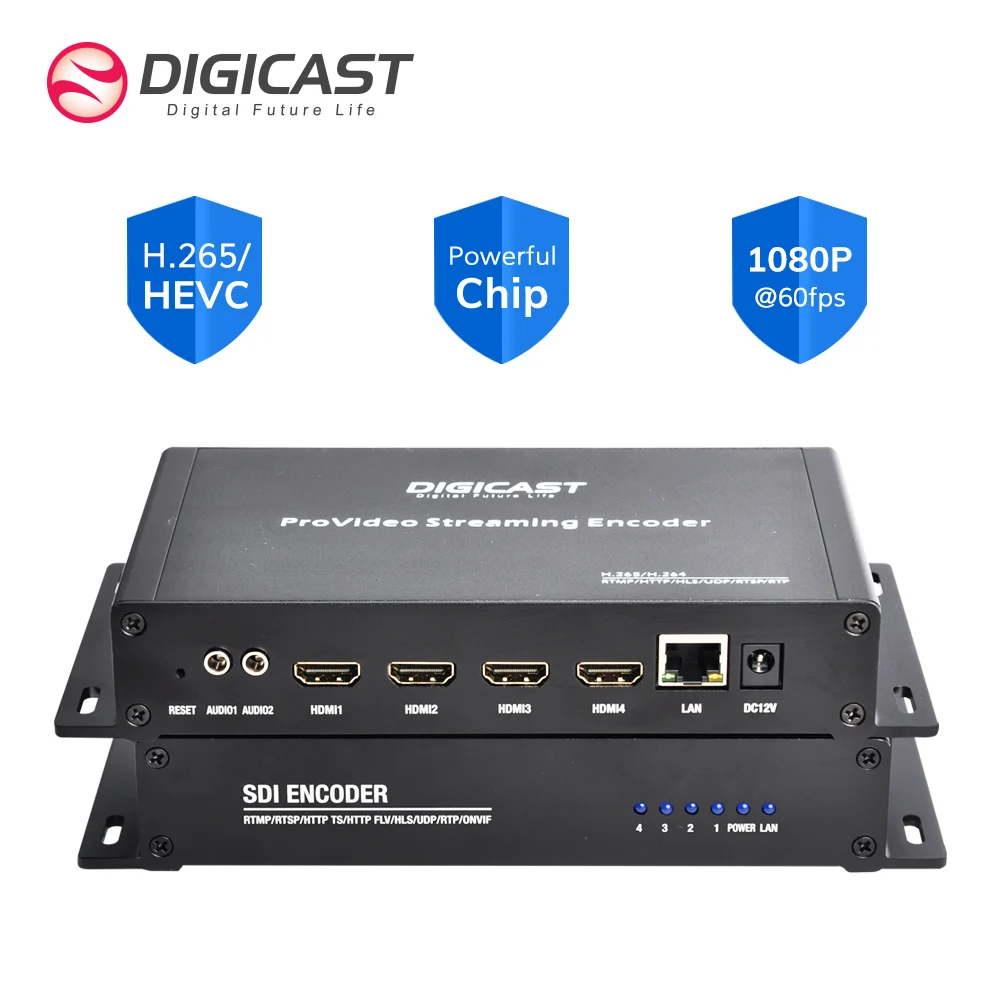 4 Channels H.265 H.264 Rtmp Srt Stream Video Encoder