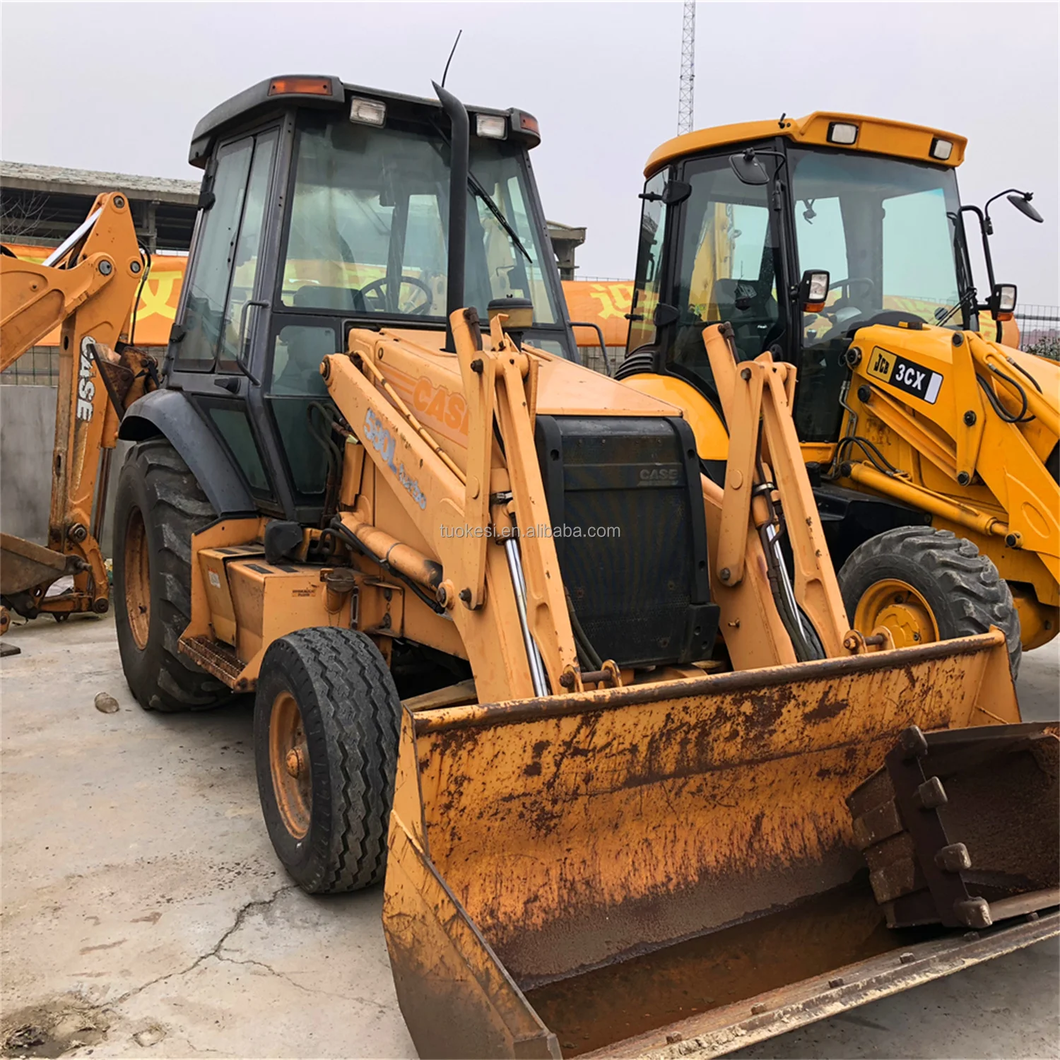 Used Case 580l Backhoe Loader Tractor Frontal Loader Bucket Rear ...