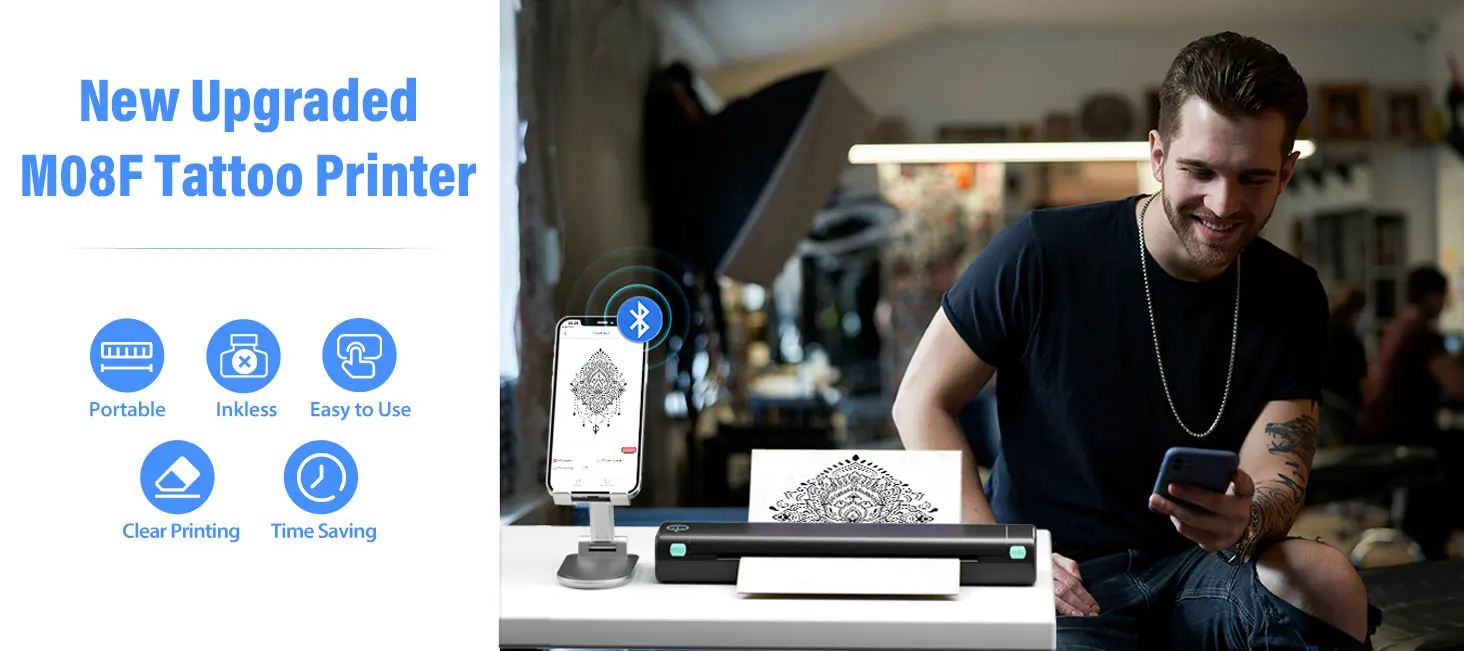 M08F Tattoo Printer - High Quality Portable Transfer Machine