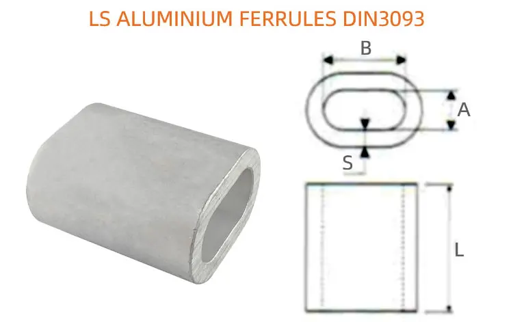 Din 3093 Wire Rope Aluminum Oval Sleeves - Buy Aluminium Ferrule Oval ...
