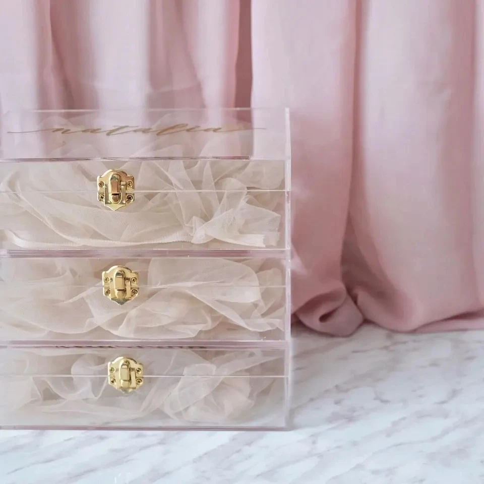 Personalised Large Clear Acrylic Keepsake Box Perspex Gift Box