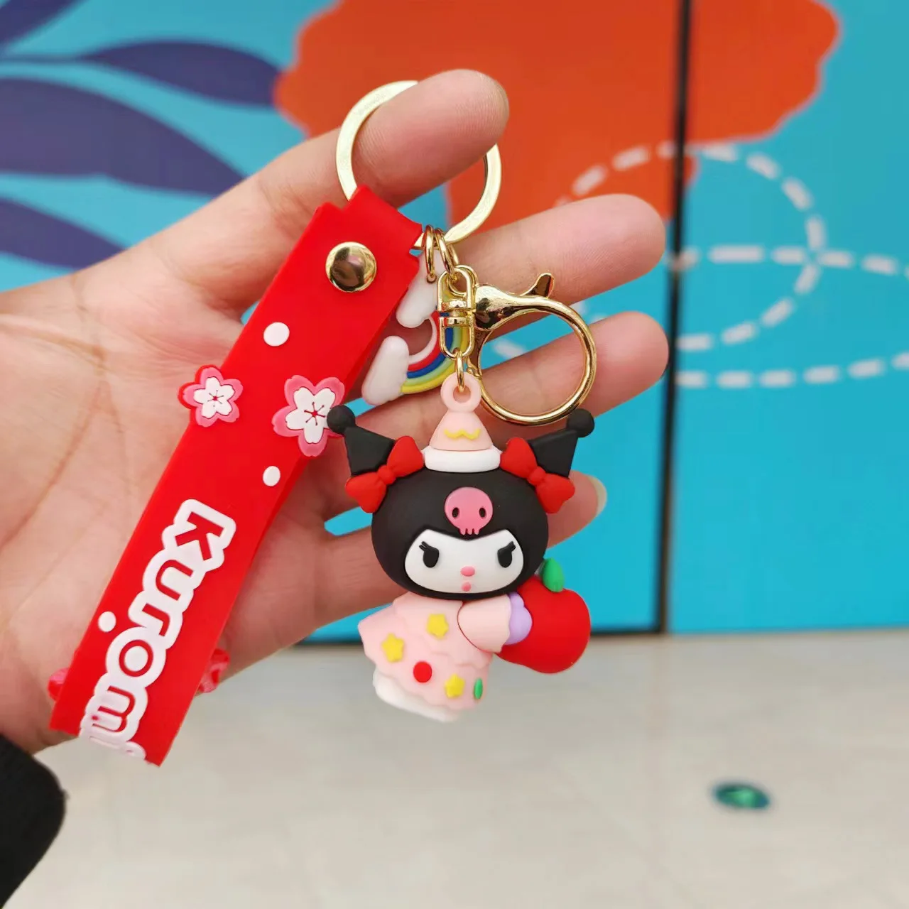 Lilangda Cute Kuromi Melody Sanrio Keychain Kawaii Cartoon Frog Pudding ...