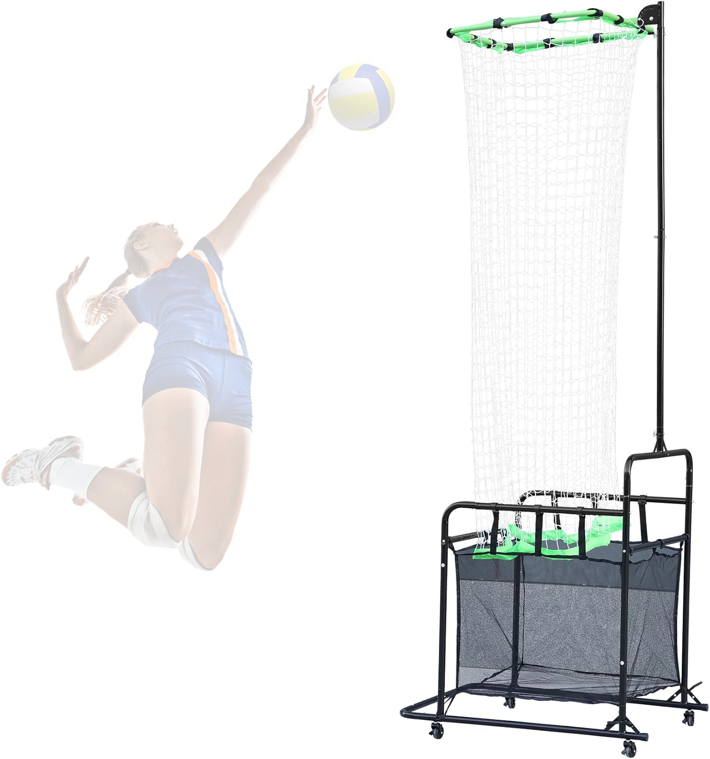 Portable Adjustable Volleyball Setting Trainer Target Net Ball ...