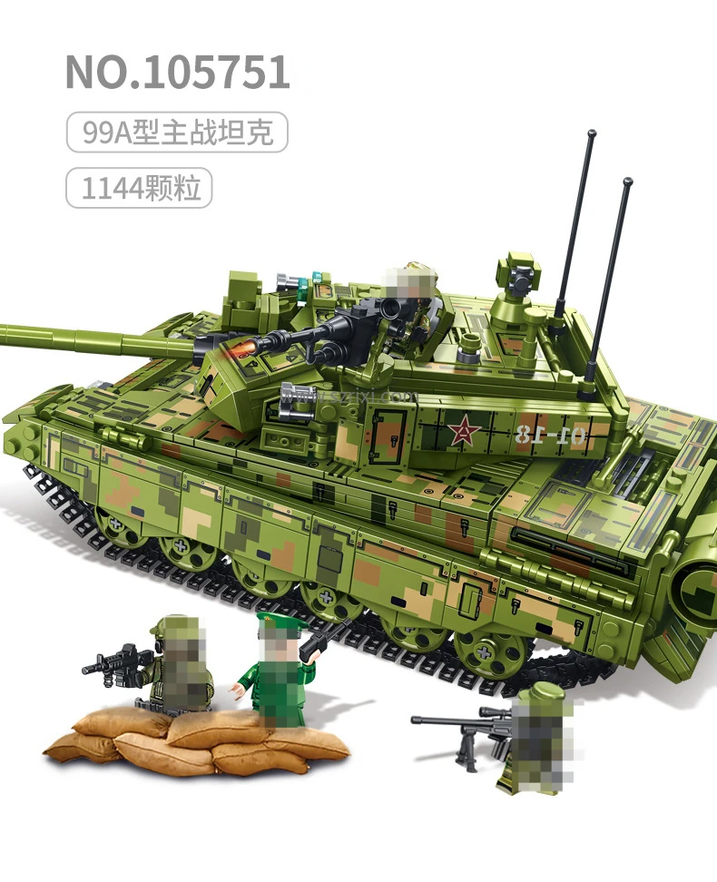Sembo 105751 Army Main Battle Tank Challenger Leopard Soldiers Figures ...