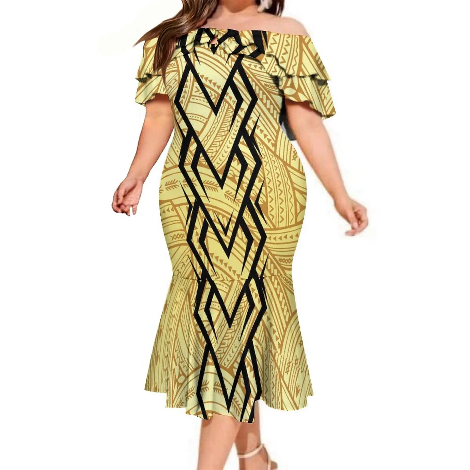 Plus Size Pacific Island Womens Clothing Polynesian Elei Tribal Bodycon ...