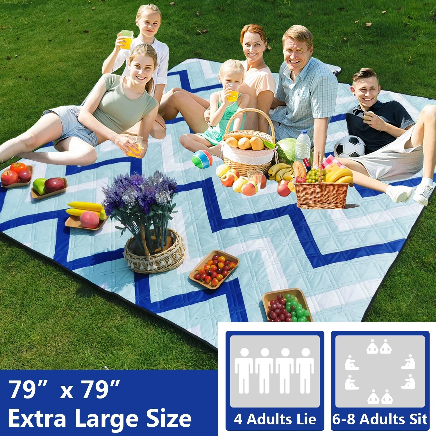 Outdoor Plaid Picnic Mat Thickened Waterproof And Moisture-proof Mat ...