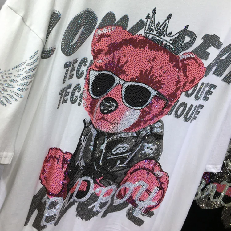 Plus Size Summer Clothing Punk Street Wear Diamond Rhinestones Custom ...