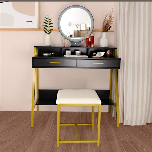 2023 Teenage Girl Dressing Table With Shiny Mirror,A Dressering Table ...
