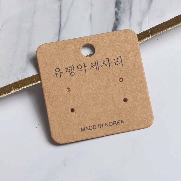Customized Gold Jewelry Price Tag Recycled Kraft Paper Card with logo ...