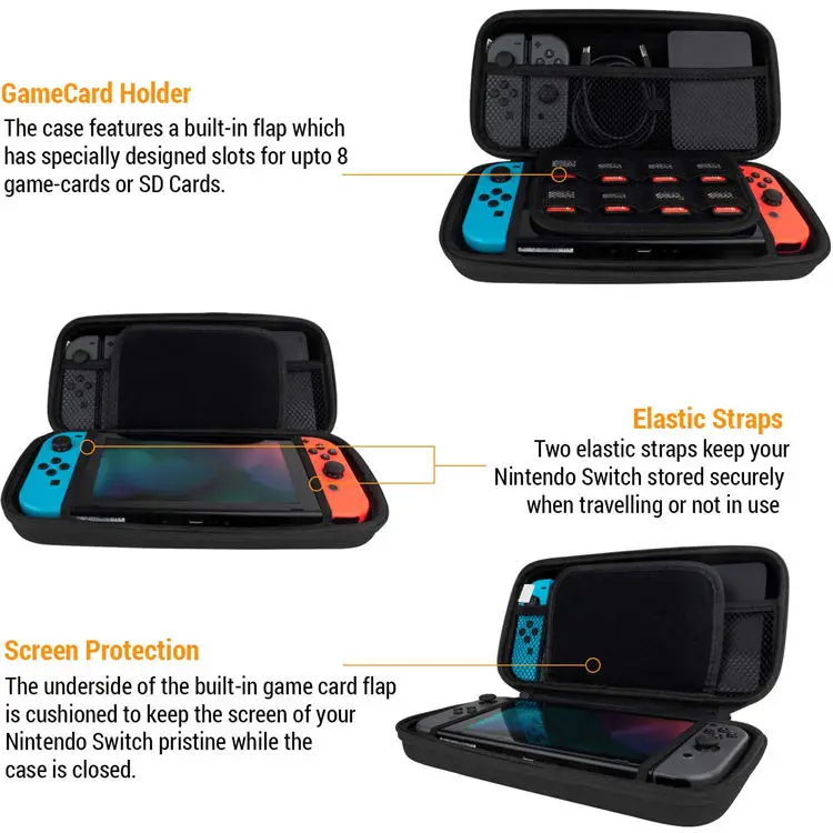 Custom Black Protective Hard Portable Travel Carry Eva Hard Shell Carry ...