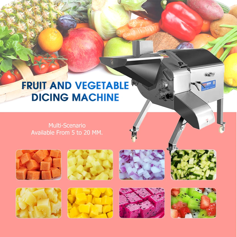 Damatic 5-20 MM Dice Size Industrial Big Fruit Vegetable Cube Cutting ...