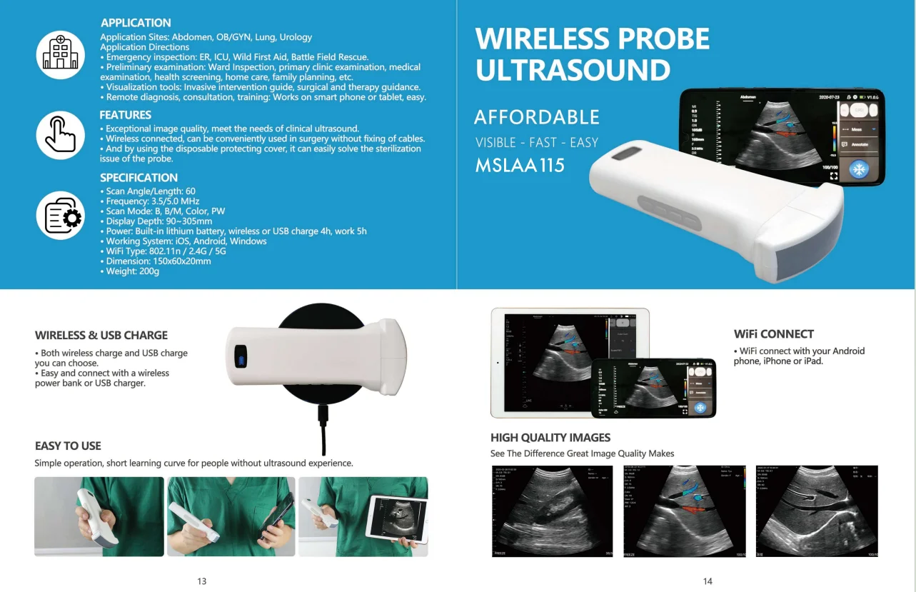 192 Elements Wireless Echo Probe - MSL Ecografo Convex Array Probe