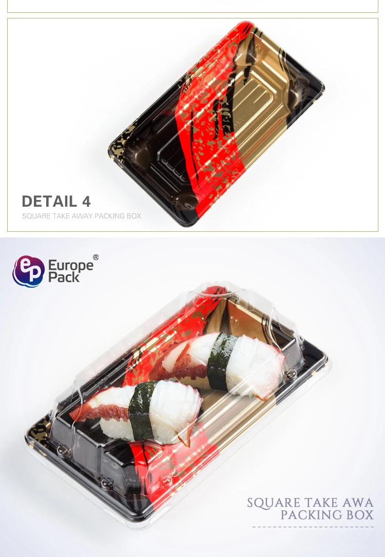 Food Grade Take Away Ps Disposable Japanese Plastic Sushi Boxes With ...