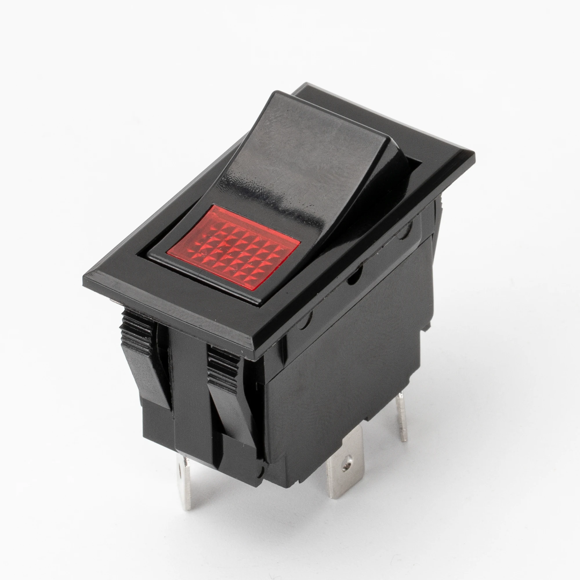 Daiertek Pc Pin Rocker Switch 3 Pin Spst 12v Dc Red Led Rocker Switch ...