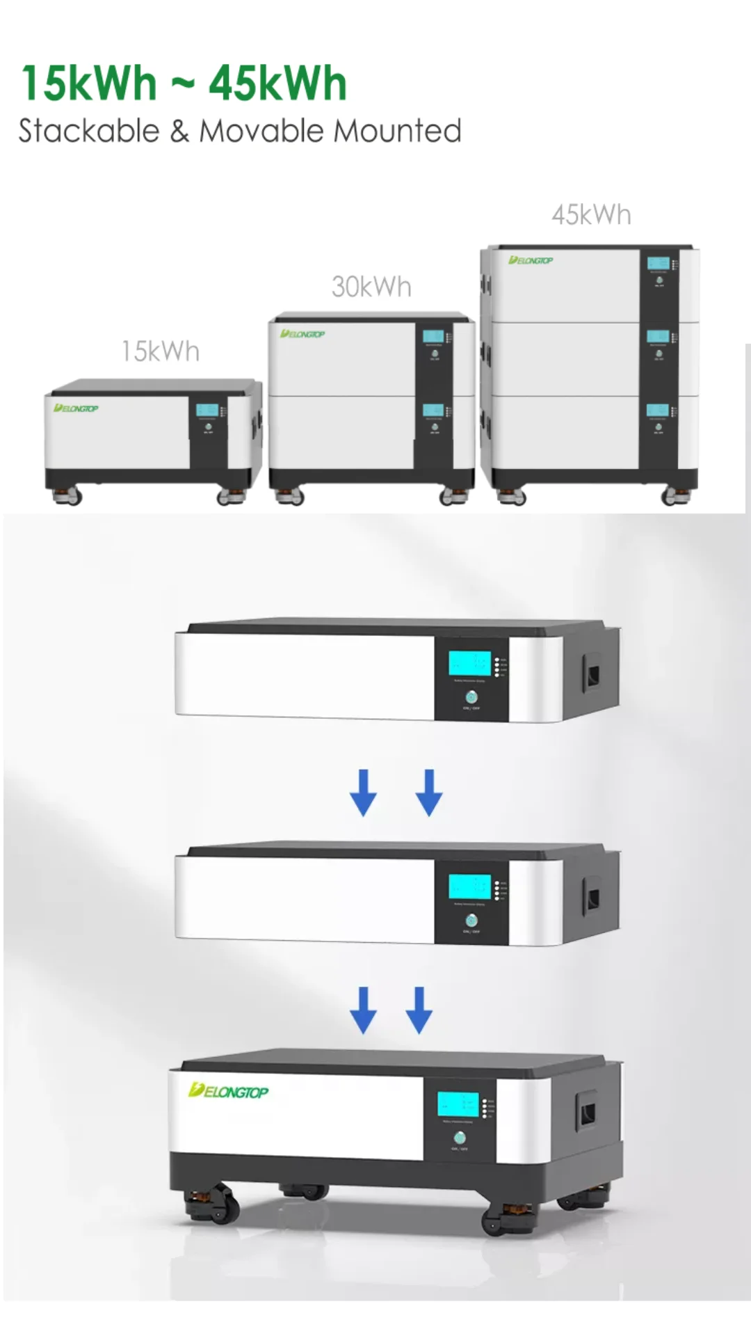 Stackable Modular 51.2v 10kwh 15kwh 20kwh 25kwh 30kwh 50kwh Solar ...