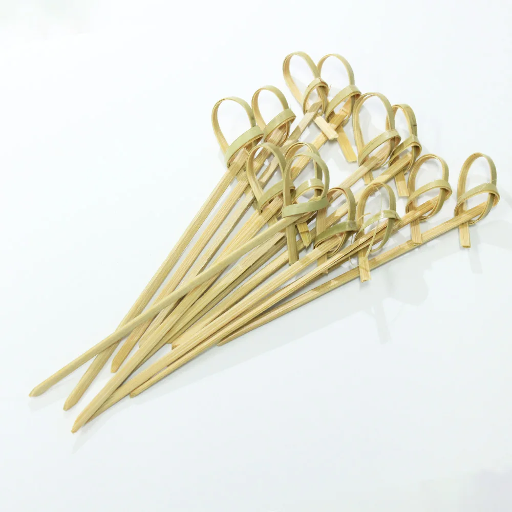 12 cm Bamboo Heart Skewers Natural Decorative Material with Knotted ...