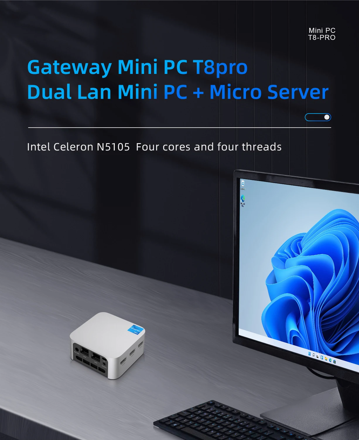 Soyeer New Arrivals Win11 T8-PRO In-tel N5095 Mini PC 2.9Ghz 8G/16G 2.4 ...