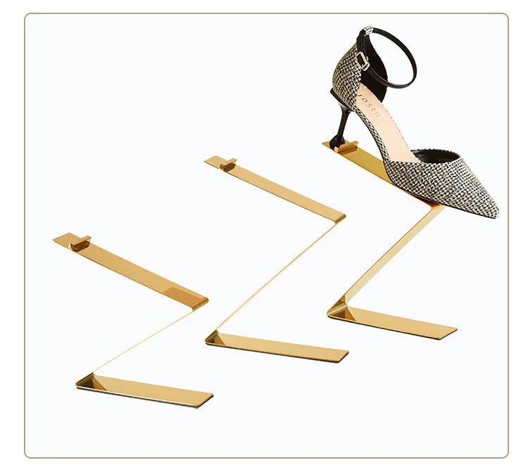 Luxury Metal Shoe Shelf Sandals Display Stand Shoes Store High Heels ...