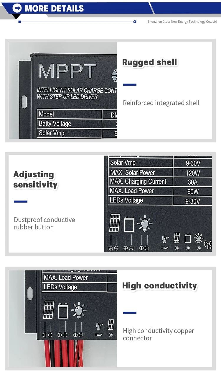 MPPT Solar Street Light Charge Controller - 20A, 99% Efficiency