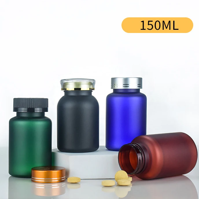 Frosted Clear Plastic Food Packaging Bottle Medicine Pill Vitamin ...