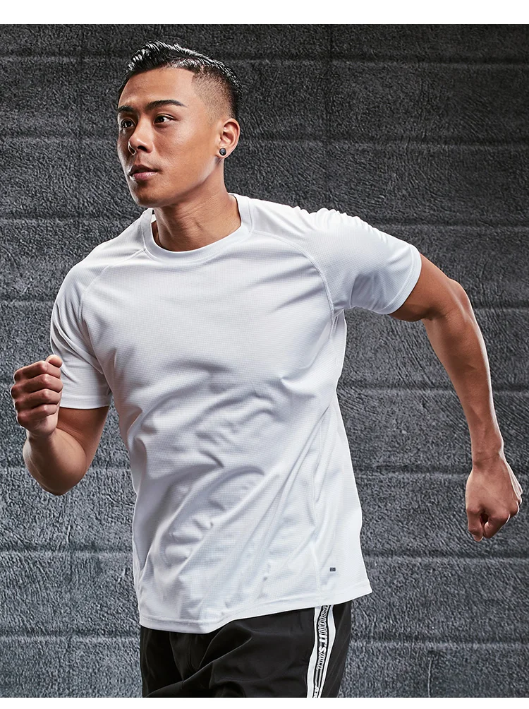 Men Quick Drying Polyester Shirts Cool Dry Breathable Short Sleeve ...