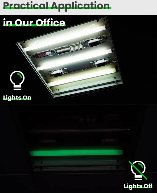 Glow In Dark T8 Lamp Cover Outdoor Pp Material Led Tube Light Fixture ...