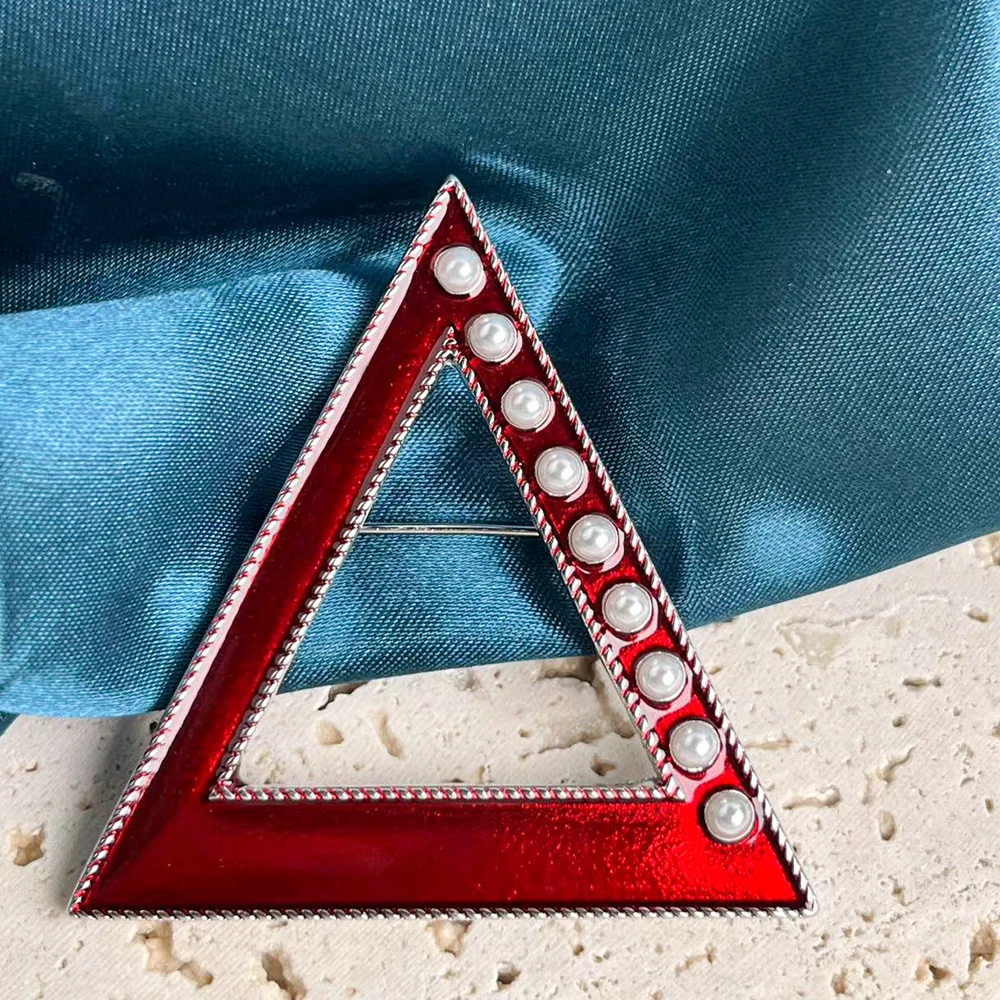 Custom Sorority Delta Sigma Charity Design Pearls Brooches Red Dst ...