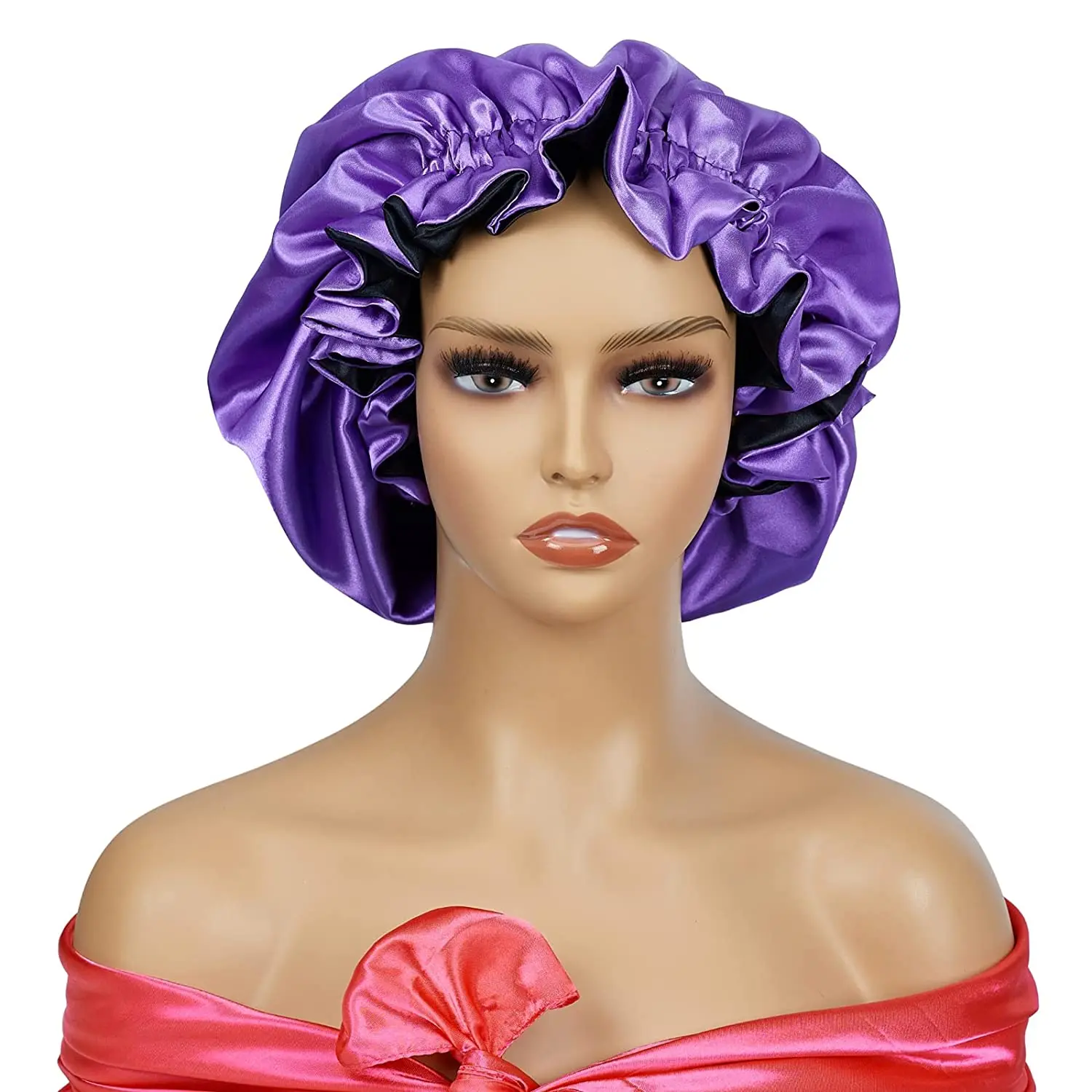 Large Size African Pattern Double Lined Satin Bonnet - Buy Double Lined ...