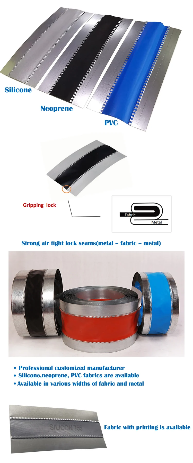 Neoprene Flexible Duct Connectors - High Temp Resistant
